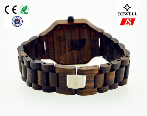 Environmental Natural Men Wooden Watches With Stainless Steel Buckle