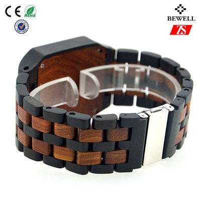 Casual Black And Red Sandalweood Wooden Mens Watch With 1 Year Warranty