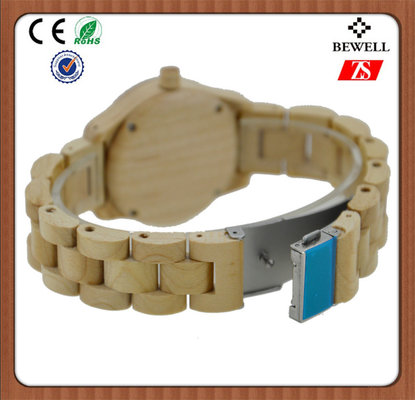 Water Resistant Maple Wooden Watch For Lady With Quartz Movement