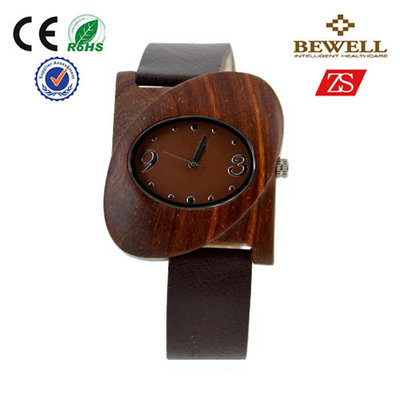 Fashion Men Wooden Watches Unique With Genuine Leather Strap