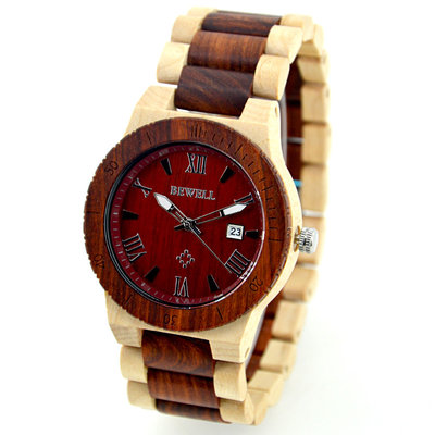 Bewell Natural Bamboo Wrist Watch With Custom Logo Life Waterproof wood watch
