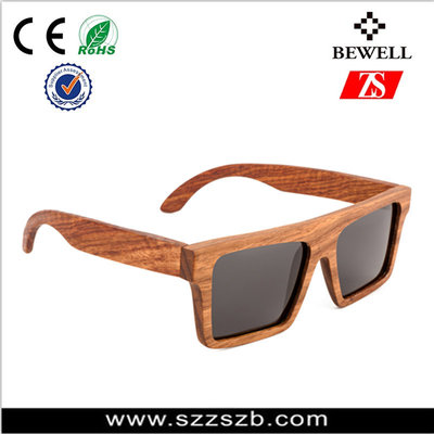 CE Square style Wood Frame Sunglasses With Polarized TAC Lens