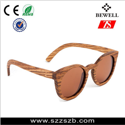Cat eye Style Wood Frame Sunglasses With Polarized TAC Lens Laser Logo