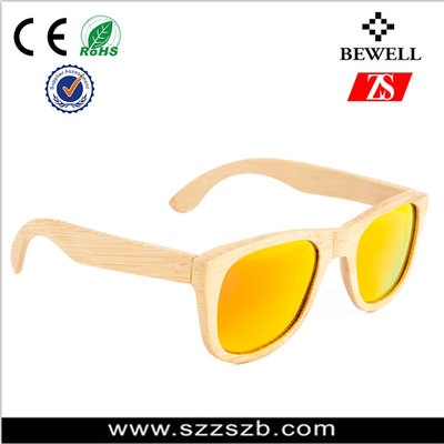 Grey And Orange Polarized TAC lens Wooden Sunglasses Light Frame