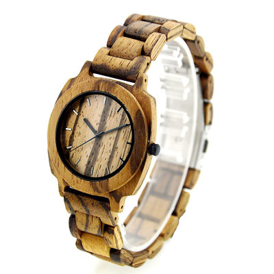 Japan Miyota Movement Ladies Wooden Watch With Date OEM / ODM