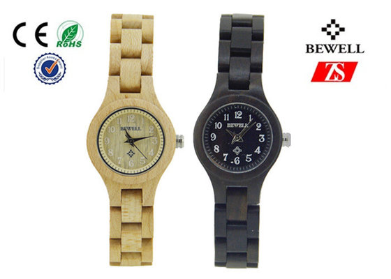 Bewell Waterproof Ladies Wooden Watch With Japan Miyota Movement