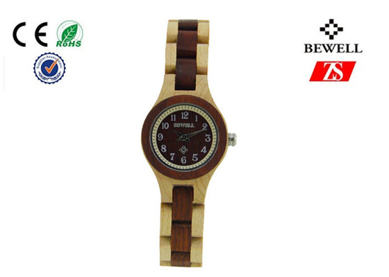 Small Size Maple & Sandalwood Womens Wooden Watches With Japanese Movement