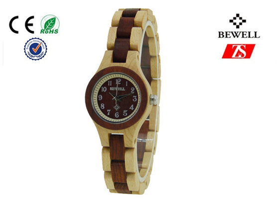 Small Size Maple & Sandalwood Womens Wooden Watches With Japanese Movement