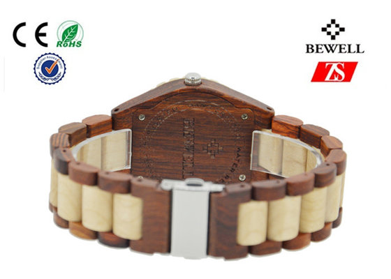 Wooden Watch With Steel Crwon Double Press Buckle Japan Quartz Movement