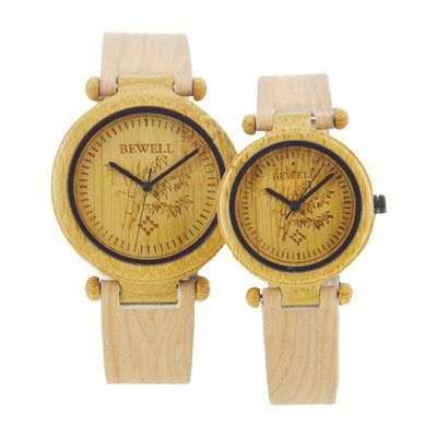 Bewell Wood Watch With Custom Logo , Eco-Friendly Handmade Bamboo Wood Wrist Watch