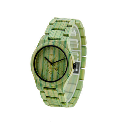 Waterproof Green Bamboo Quartz Watch Bamboo Wrist Watch For Couples Life