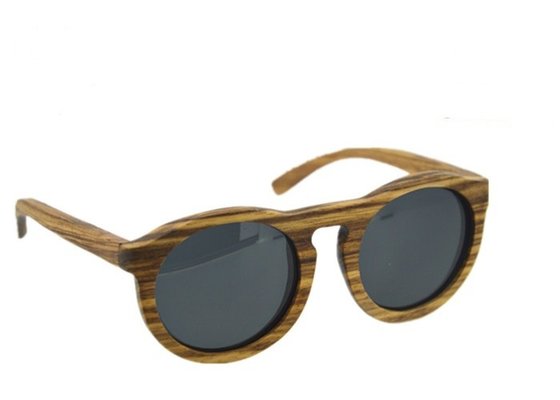 Sunglasses Wood Frame Grey Polarized Lens Custom Engrave Logo Handmade