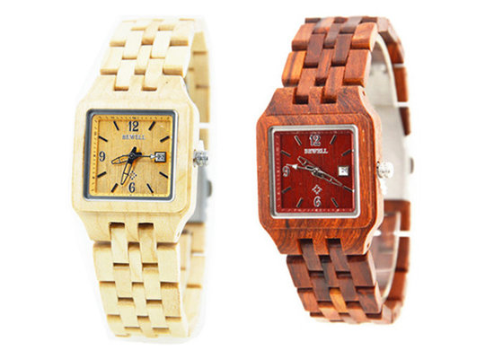 Unique Ladies Wooden Watch , Cool Wrist Watches Spring Buckle