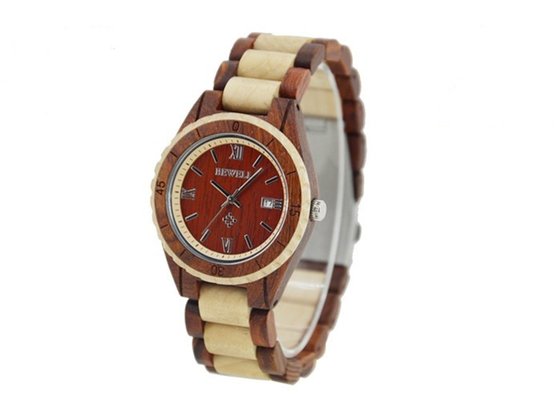 Wood Wrist Watch Red Sandalwood And Maple Quartz Wooden Dial Wristwatch
