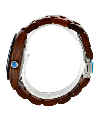 Solar Movement Red Sandawood Wooden Band Watch Fashion Mens Watch