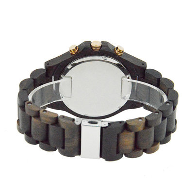 Japanese Quartz Movement Quartz Wood Watch for Men , Black