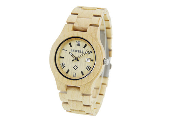 100 % Full Wood Water resistance natural wood watches CE ROHS Certificate