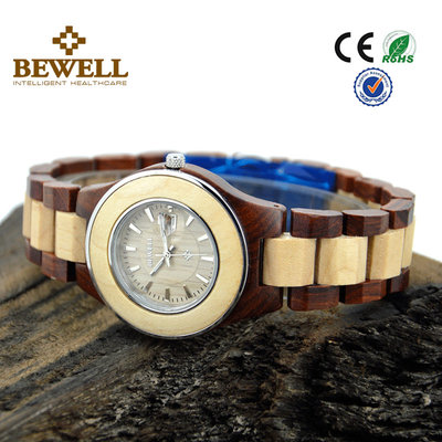 Red Sandalwood And Maple womens wooden watches , Convex Len Calendar Design