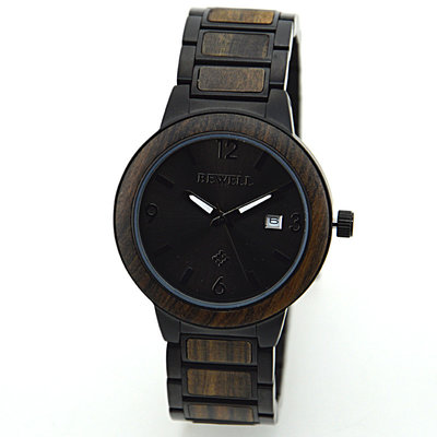 Personalized Black Sandalwood And stainless steel back watch FOR promotional
