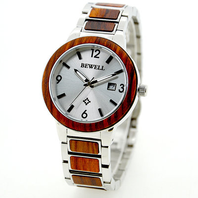 Red Sandalwood And Steel mens surf watches , creative wood and metal watch