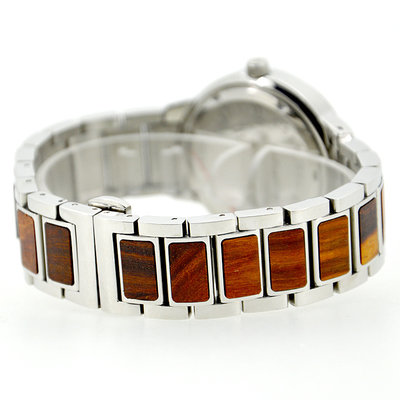 Red Sandalwood And Steel mens surf watches , creative wood and metal watch