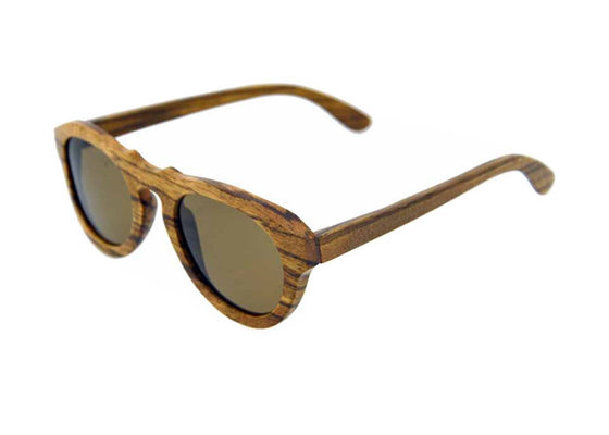 Zebra Wood Lesg Wood Frame Sunglasses / eco friendly mens wooden sunglasses