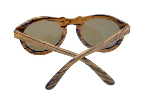 Zebra Wood Lesg Wood Frame Sunglasses / eco friendly mens wooden sunglasses