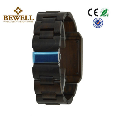 Square Men Wooden Watches , 100 wooden wristwatch Black Sandalwood