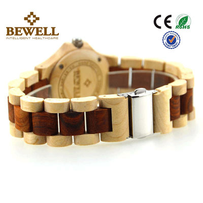 BEWELL Luxury Quartz Ladies Wooden Watch With Japan Miyota 2015-3H Movement
