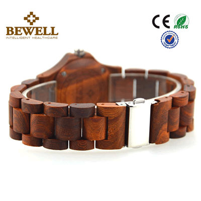 Men handmade bewell wood watch / water resistant digital wood watch