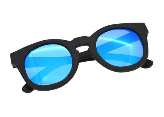 Ice Blue Handmade Wood Frame Sunglasses , Recycled Wooden Polarized Sunglasses