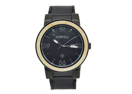 Man Waterproof Wooden Watch , Stainless Steel Wood Band Watches