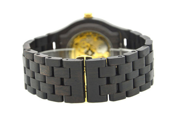 Sapphire Glass Luxury Wooden Watches Batterfly Buckle Mechanical Movement
