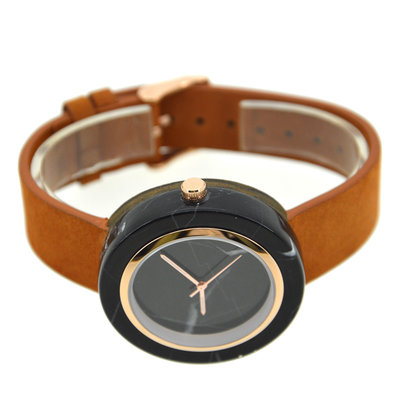 Popular Black Marble Watch Wooden Caseback / Mens Luxury Watches Japan Miyota Movement