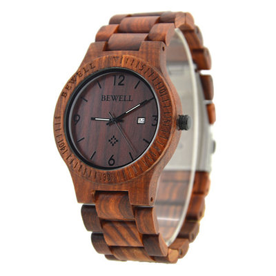 Custom Handmade  Wooden Wrist Watch With Miyota Japanese Movement , Wood Color