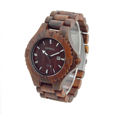Fashion Red Men Wooden Watches With Miyota Movement / 3ATM Water Resistant