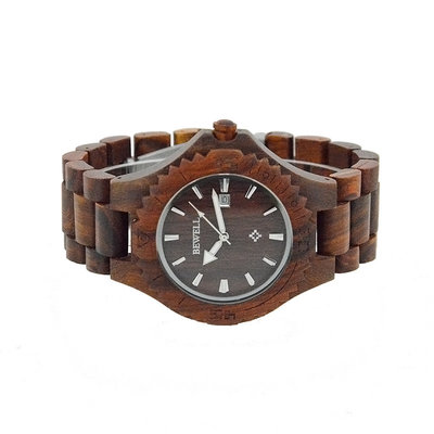 Fashion Red Men Wooden Watches With Miyota Movement / 3ATM Water Resistant