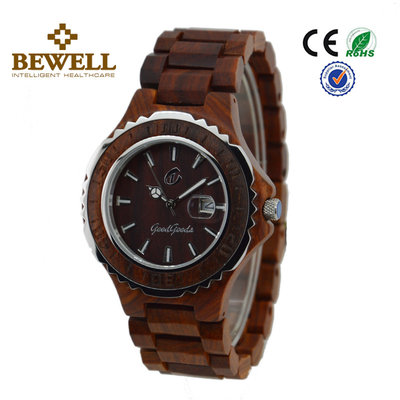 Maple / Sandal Wooden Quartz Watch With 100% Hardened Glass , 1 Year Warranty