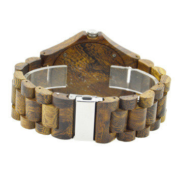Natural Wooden Men Style Watches With Stainless Steel Buckle , Vogue Japan Movement