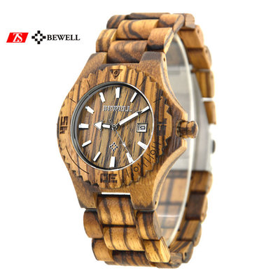 Mens Unique Wooden Watches With Japan PC32S Movement , 1 Year Warranty
