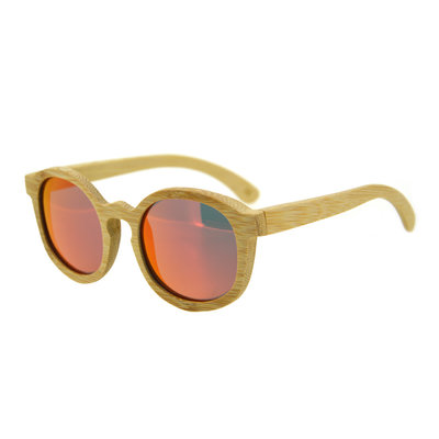 Natrual Wood Frame Sunglasses / Bamboo Polarized Wood Sunglasses With Custom Logo