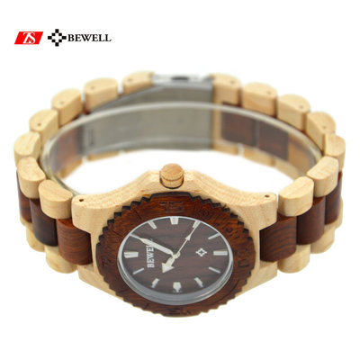 Custom Men Wooden Watches With Black Sandalwood Case , Band Adjustable
