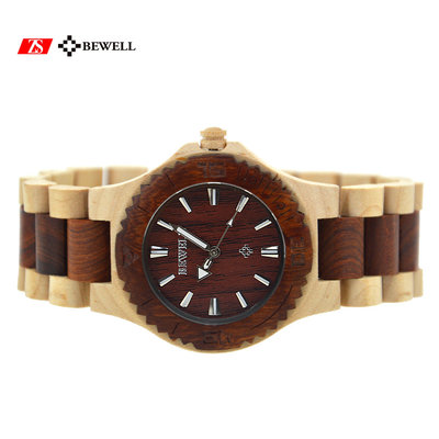 Custom Men Wooden Watches With Black Sandalwood Case , Band Adjustable