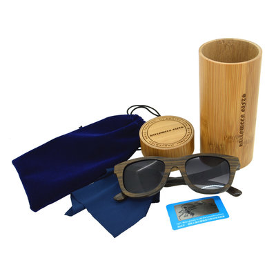 Black Sandalwood Mens Wooden Sunglasses Gradient Grey Uv Protection Polarized Lens