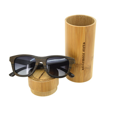 Black Sandalwood Mens Wooden Sunglasses Gradient Grey Uv Protection Polarized Lens