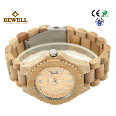 Fashion Leisure Stylish Bewell Wood Watch , Maple Wooden Womens Watches