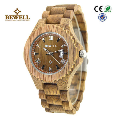 Leisure Stylish Personalized Waterproof Wooden Watch With Calendar And Japan Movement