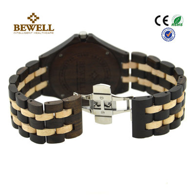 Luxury Hand Crafted Wooden Wrist Watch For Groomsmen , Ebony Maple
