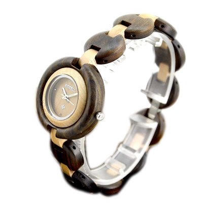 Black Sandalwood and Maple Eco Friendly Watches With Slim Beautiful Band