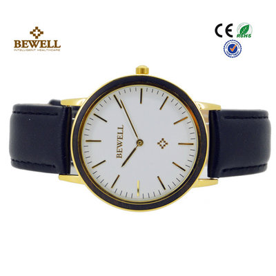 Black Sandalwood And Matte Black Stainless Steel Wrist Watches With Leather Starps